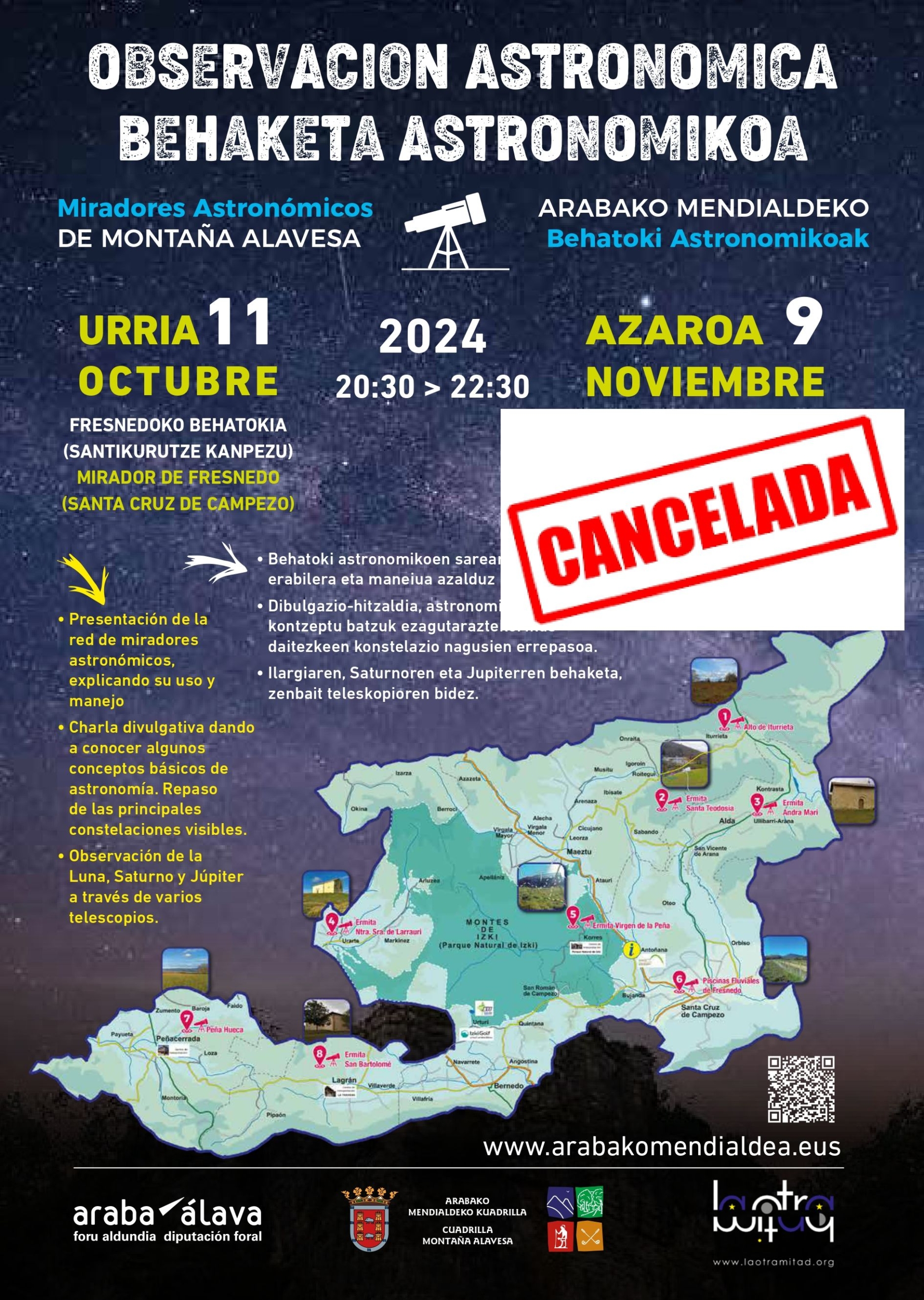 Observación astronómica CANCELADA - Arabako Mendialdeko Kuadrilla ...